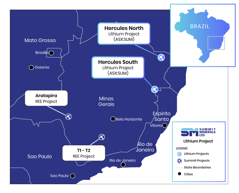 Hercules North and South Lithium Projects – Summit Minerals